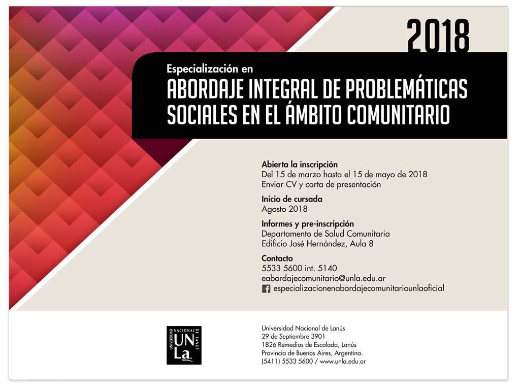 Especialización en abordaje integral de problemáticas sociales en el ...